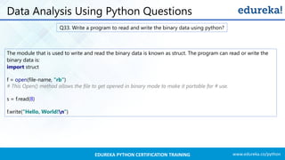 Python Interview Questions And Answers 2019 | Edureka | PPT