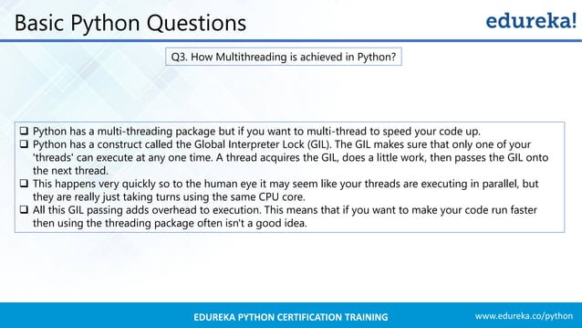 Python Interview Questions And Answers 2019 Edureka