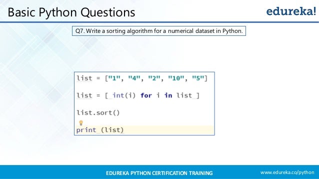 Python Interview Questions And Answers 2019 | Edureka