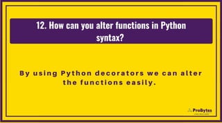 Top 100 Python Interview Questions And Answers | PDF
