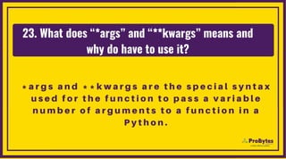 Top 100 Python Interview Questions And Answers | PDF