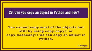 Top 100 Python Interview Questions And Answers | PDF