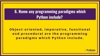 Top 100 Python Interview Questions And Answers | PDF