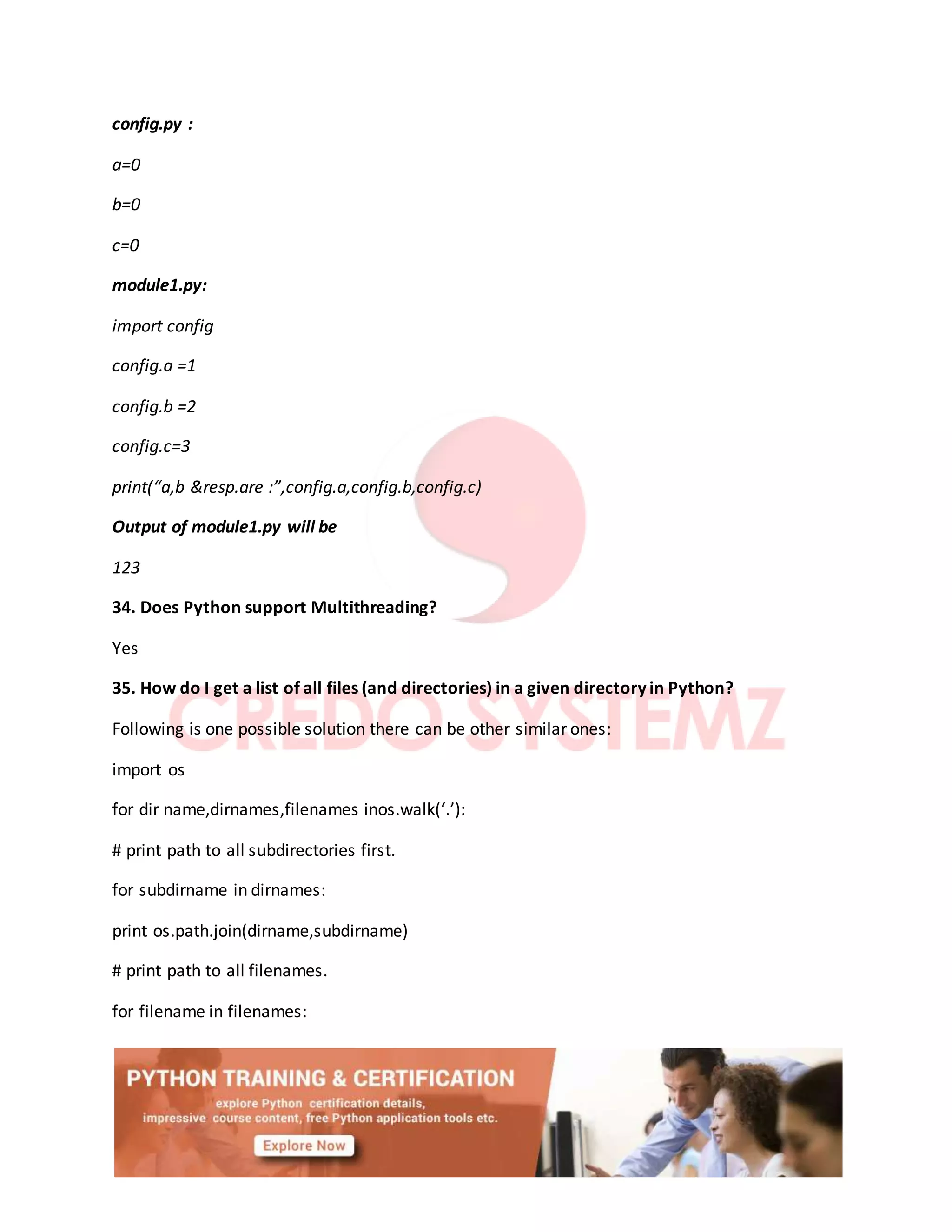 Python interview questions and answers | DOCX