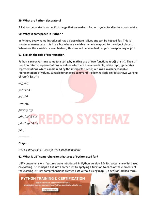 Python Interview Questions And Answers Docx
