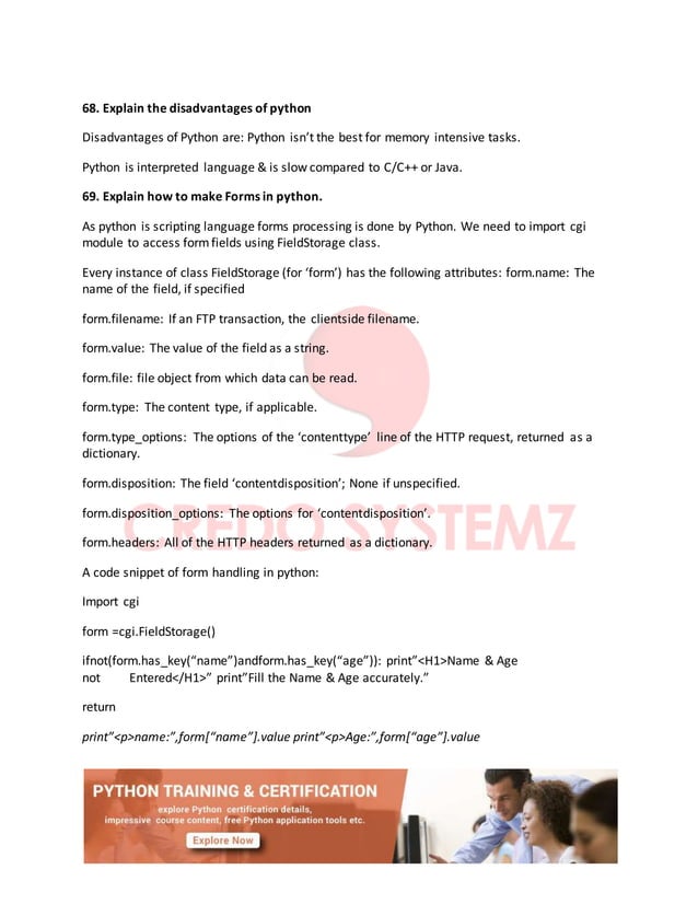 Python Interview Questions And Answers Docx