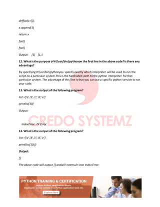 Python interview questions and answers | DOCX