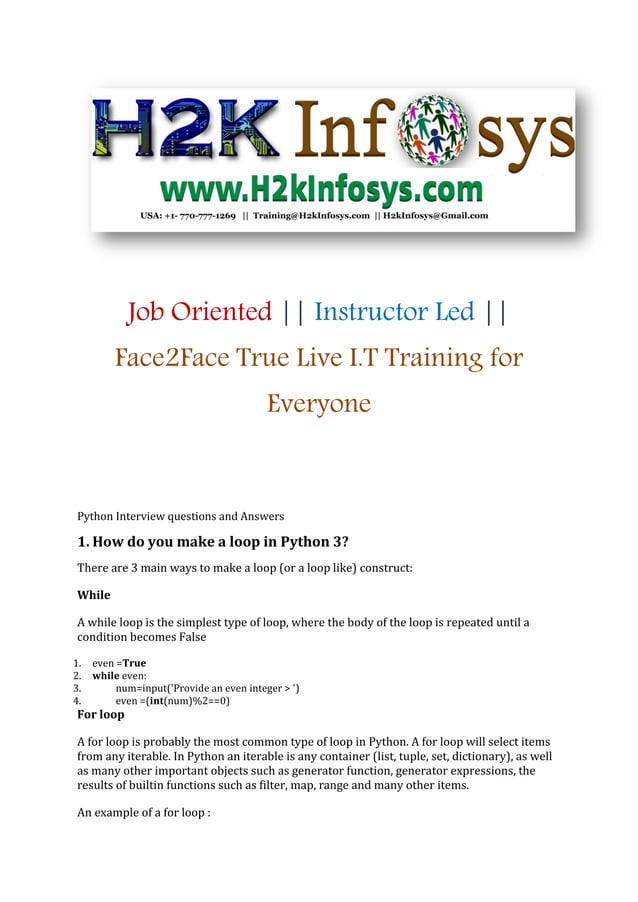 Python Interview Questions And Answers | PDF | Programming Languages ...