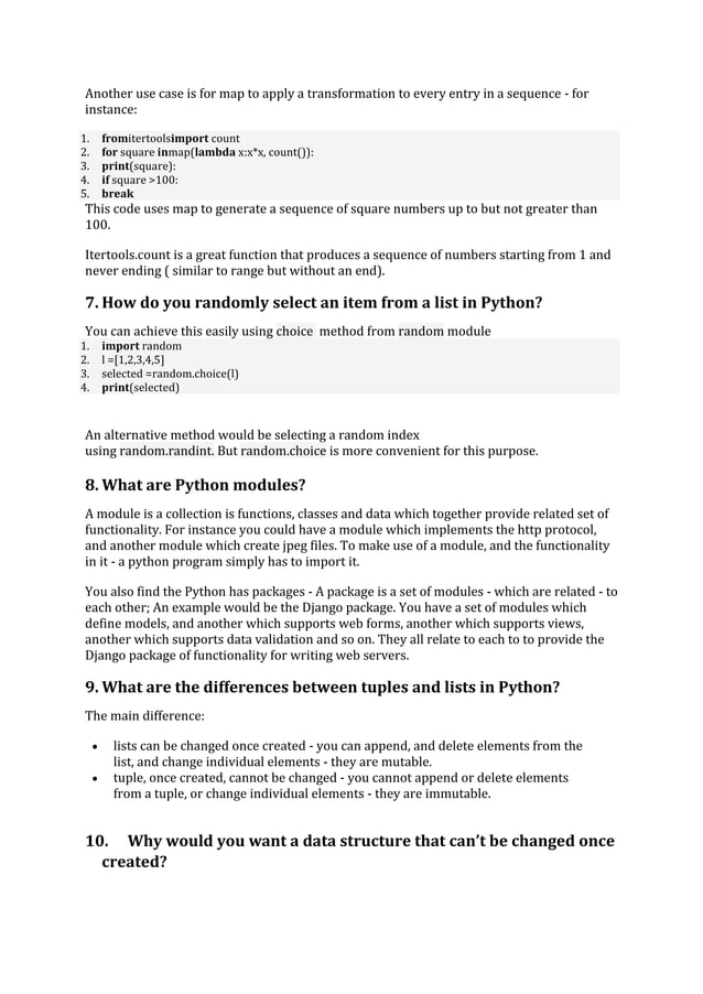 Python Interview Questions And Answers Pdf