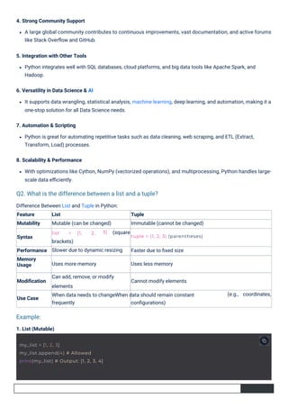 Python Interview Questions PDF By ScholarHat | PDF