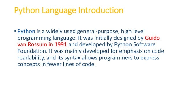 Python intro | PPT