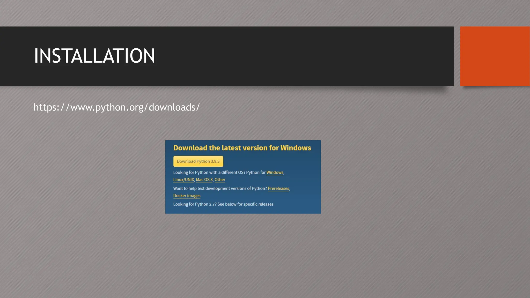 Python programming language - general intorduction | PPT