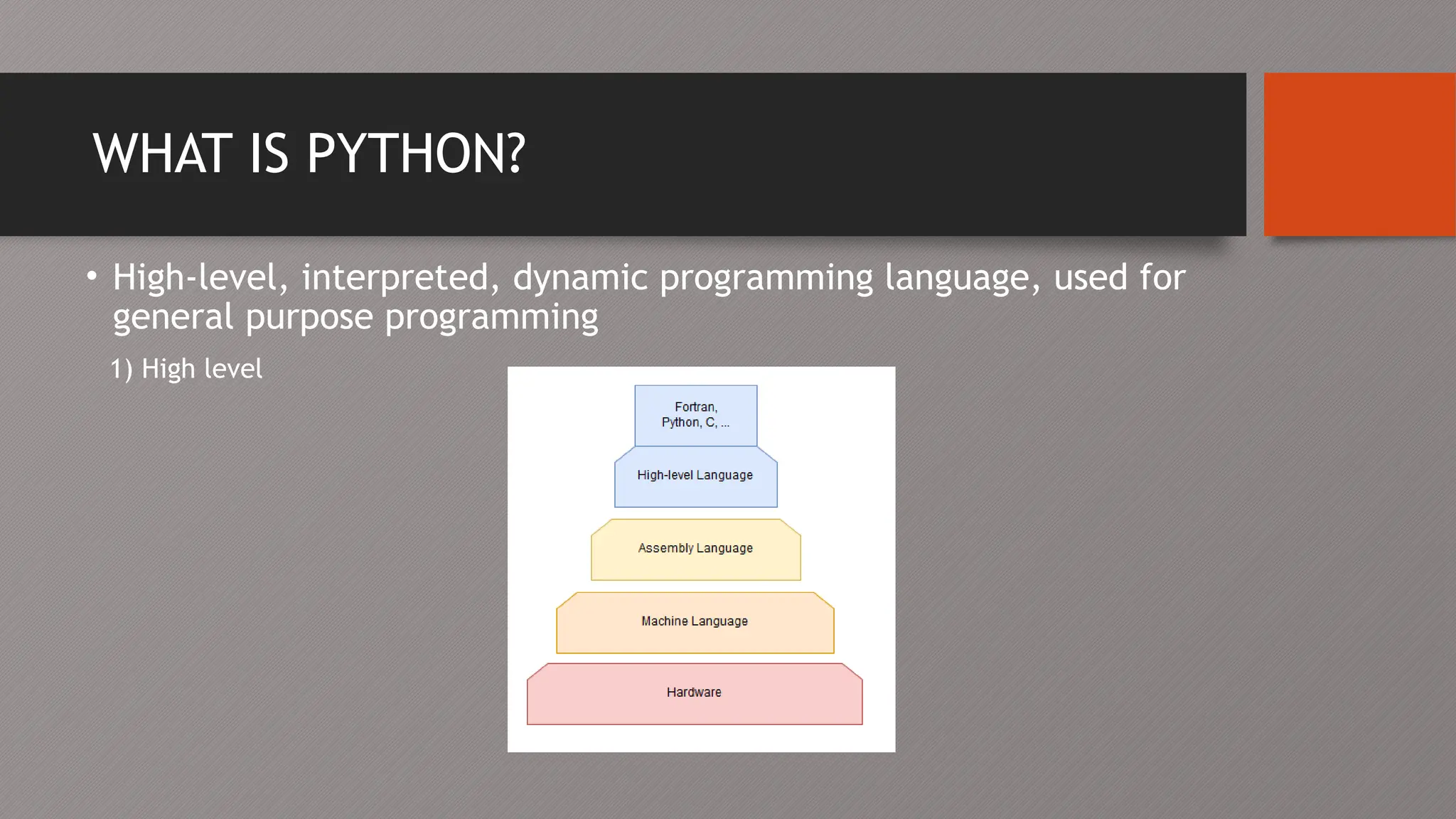 Python programming language - general intorduction | PPT