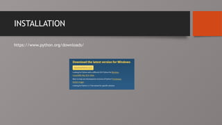 Python programming language - general intorduction | PPT