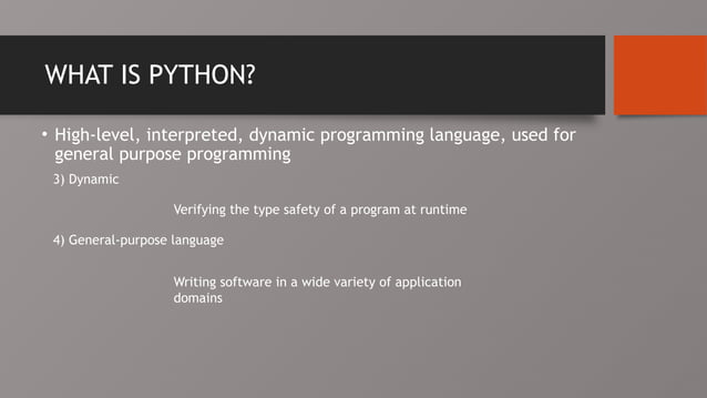 Python programming language - general intorduction | PPT