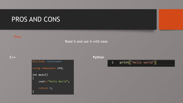 Python programming language - general intorduction | PPT