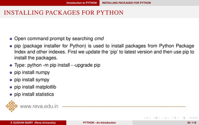 PYTHON: A brief introduction for beginners | PDF