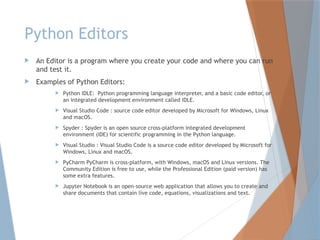 Comprehensive Introduction to Python Programming: Installation, Syntax ...