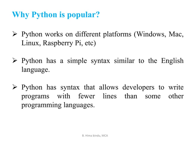Python Introduction Ppt