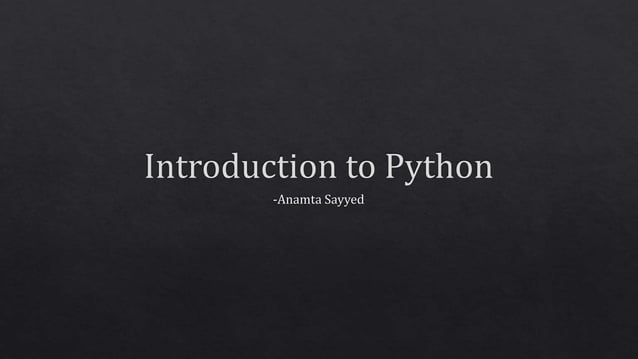 Python introduction | PPTX