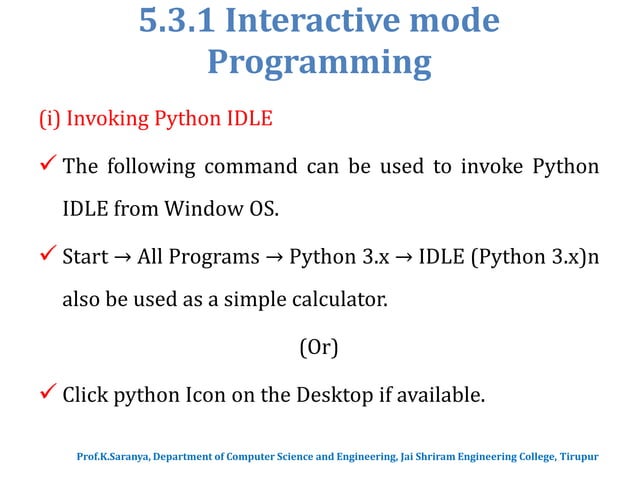 Python Programming Introduction And Python Running Ide Ppt