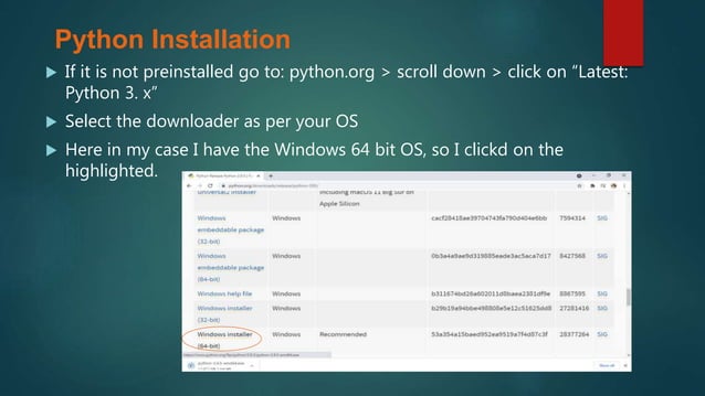 Python & jupyter notebook installation | PPTX
