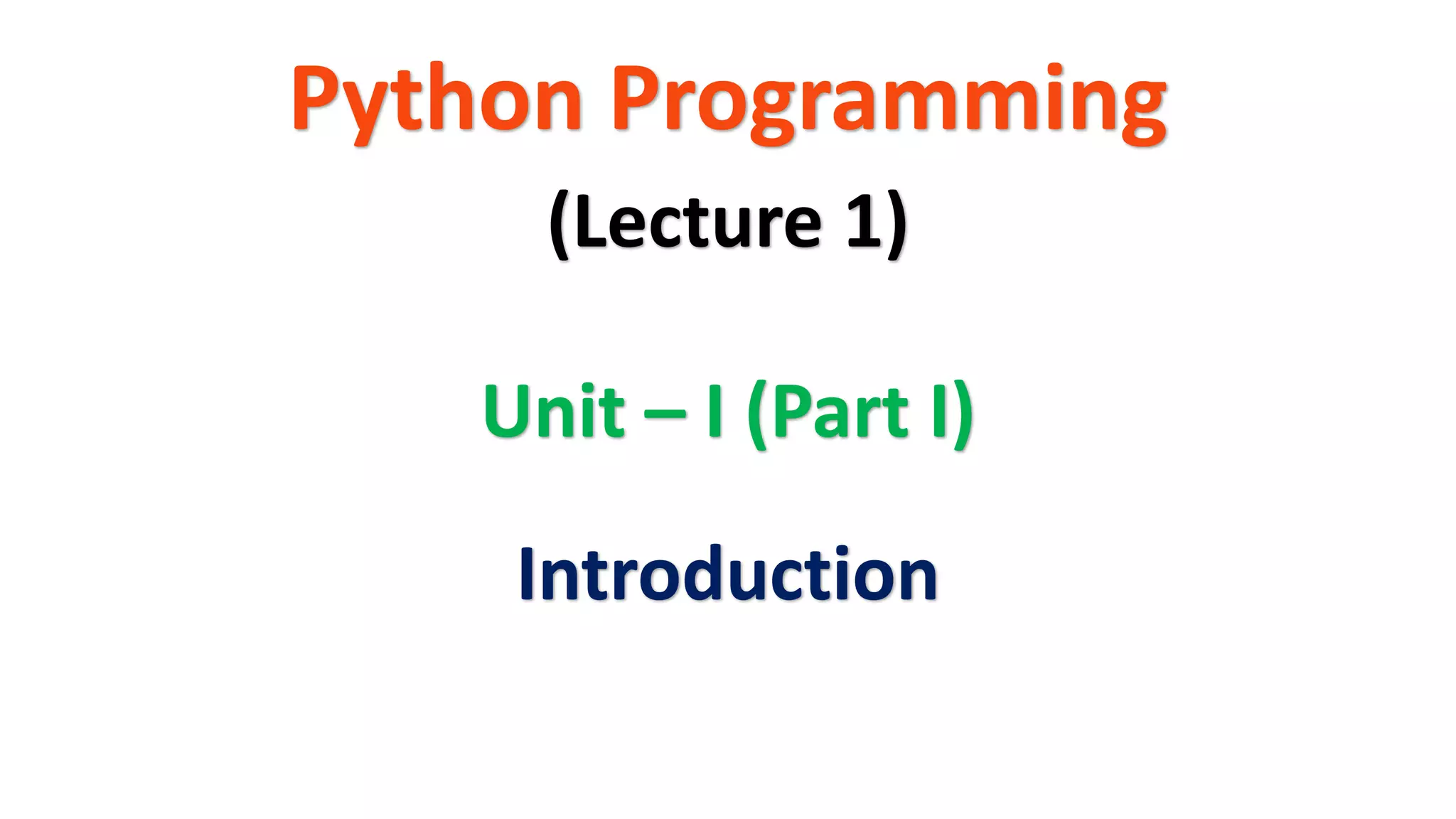 Python Introduction Jntua R19 Unit 1 Ppt