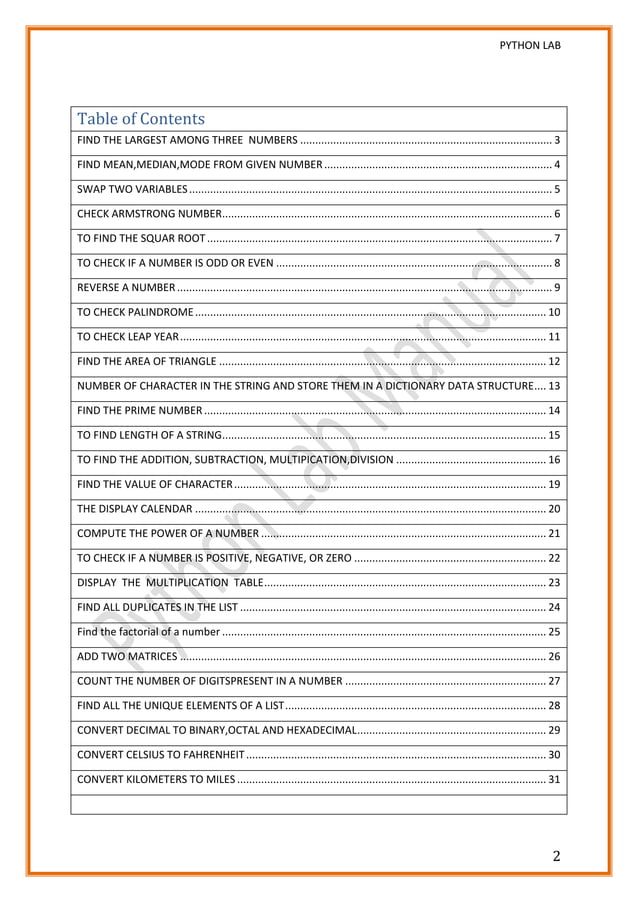 Python Lab Manual | PDF | Programming Languages | Computing
