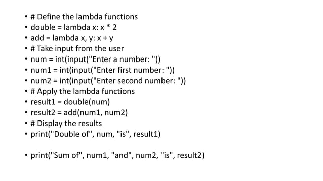 Python lambda.pptx | Programming Languages | Computing