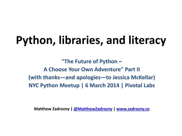 Python, libraries, and literacy | PPT