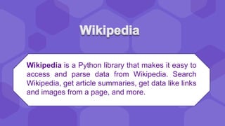 Python Libraries and Modules | PPTX