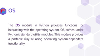 Python Libraries and Modules | PPTX