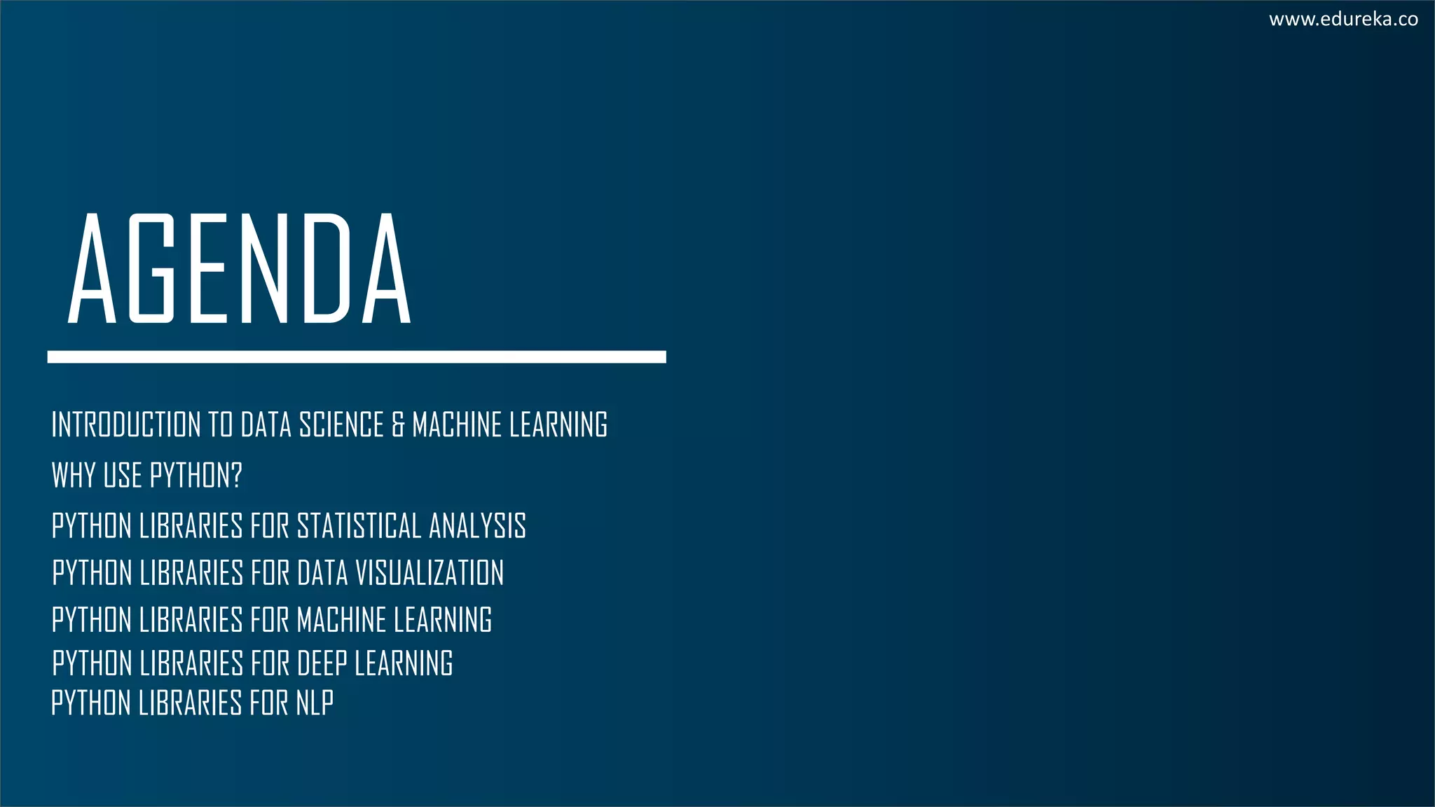 Best Python Libraries For Data Science And Machine Learning Edureka Pdf