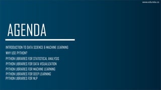 Best Python Libraries For Data Science & Machine Learning | Edureka | PDF