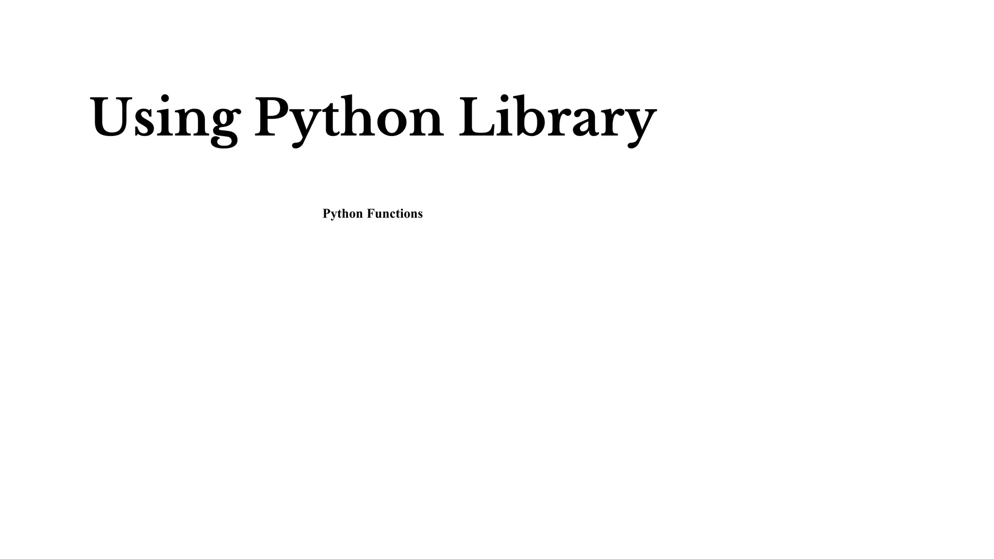 Python Library Ppt