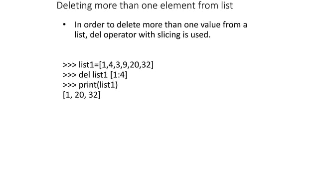 Python list concept | PPTX | Programming Languages | Computing