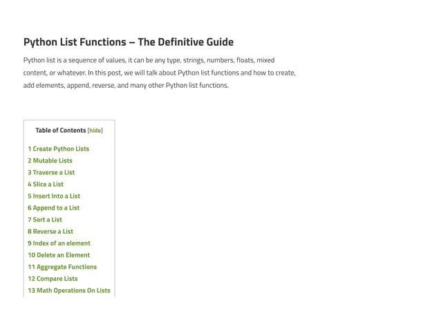 Python list functions | PPT Python list functions | PPT