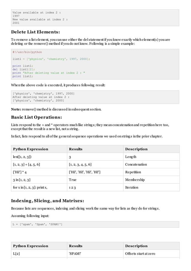 Python lists | PDF