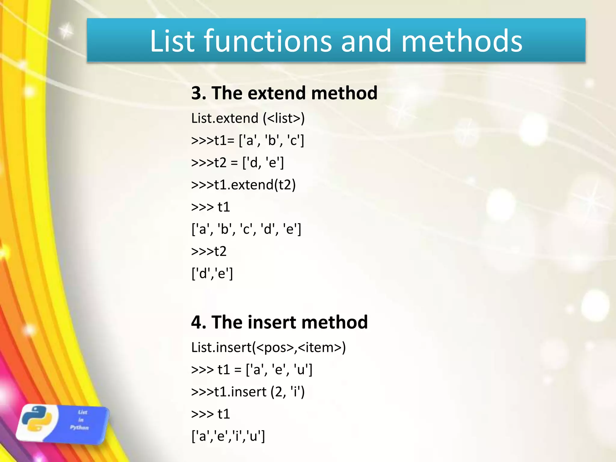 Python lists | PPT
