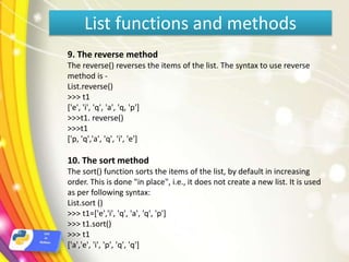 Python lists | PPT