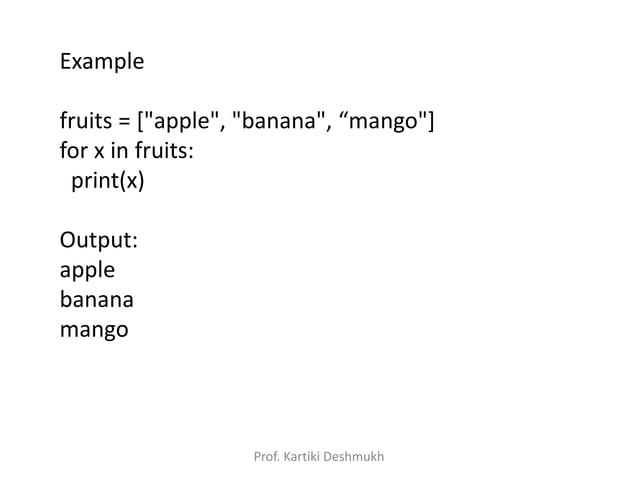 Python for and while Loops with basic Examples | PPTX | Programming ...