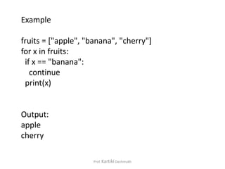 Python for and while Loops with basic Examples | PPTX