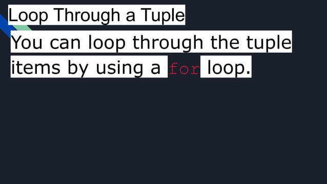 Python Loops, loop methods and types .pptx | Programming Languages | Computing