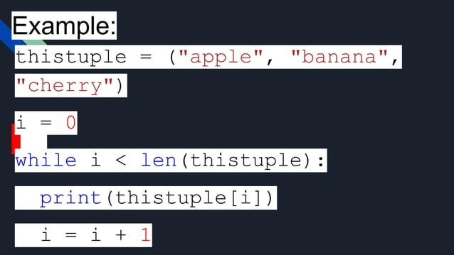 Python Loops, loop methods and types .pptx | Programming Languages | Computing