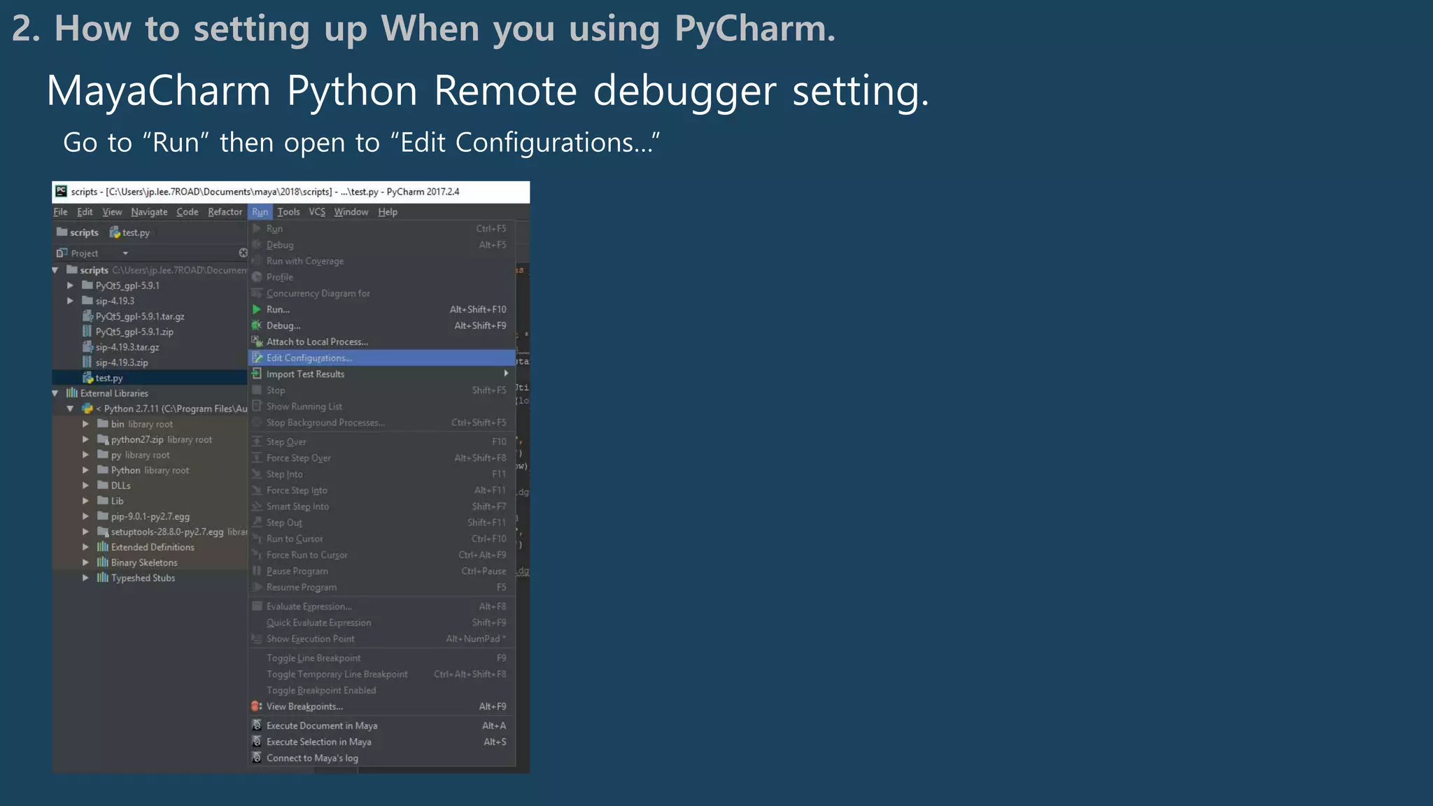 Python maya 2018 setup note | PPT