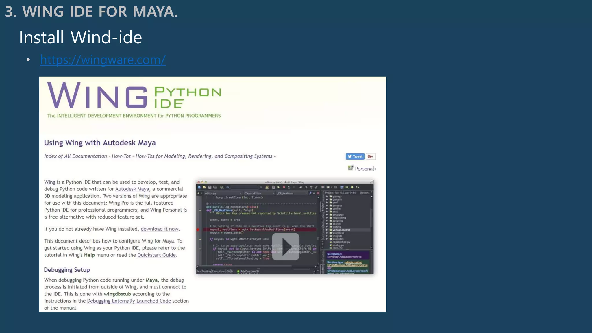 Python Maya 2018 Setup Note Ppt
