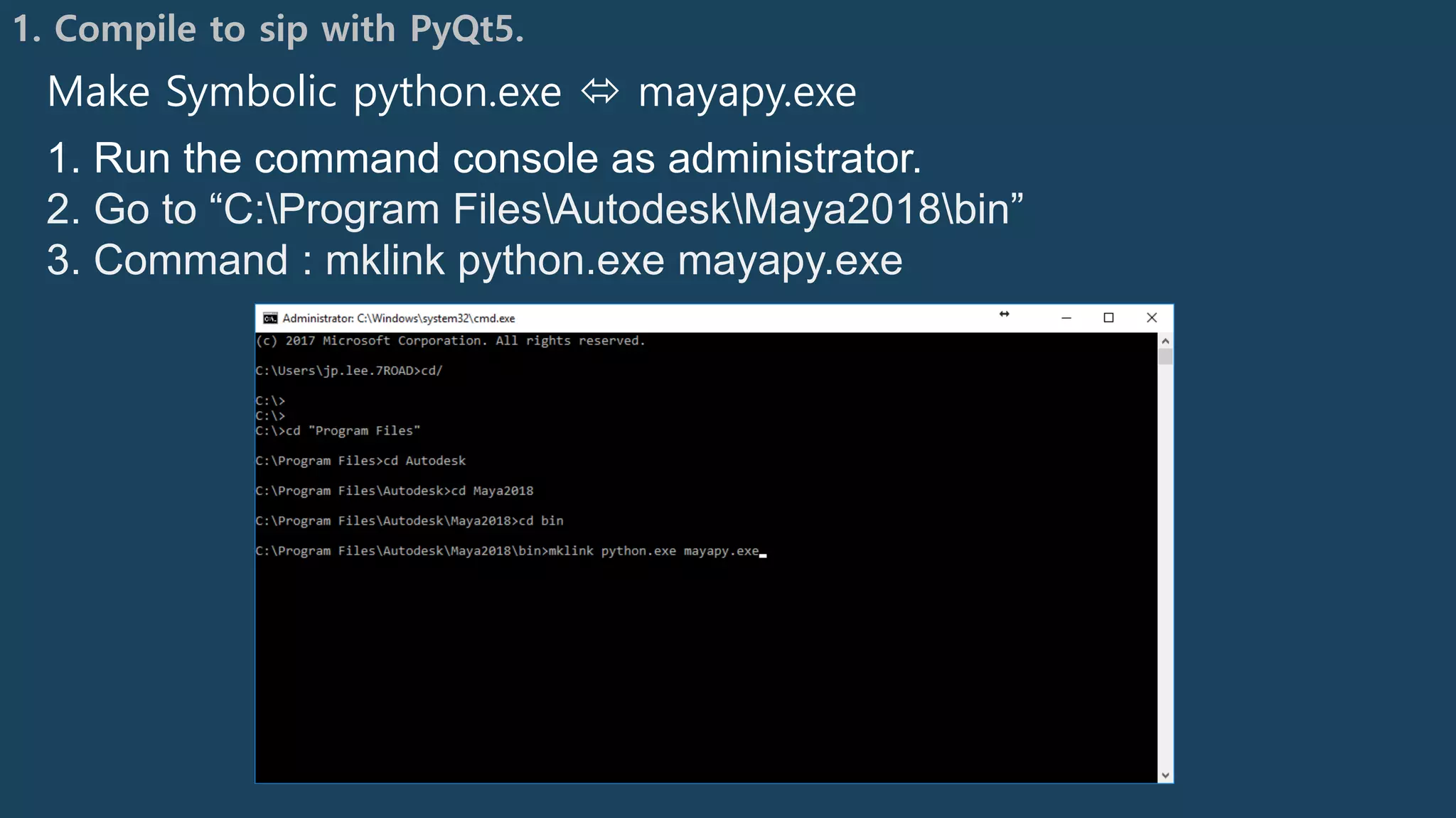 Python maya 2018 setup note | PPT