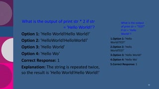 Python mcq questions excel your python knowledge | PPTX | Programming ...
