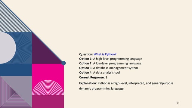 Python mcq questions excel your python knowledge | PPTX | Programming Languages | Computing