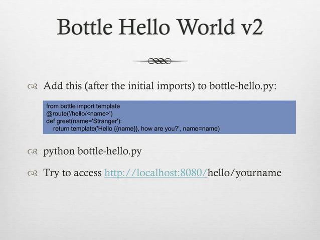 Simple webapps with nginx, uwsgi emperor and bottle | PPT